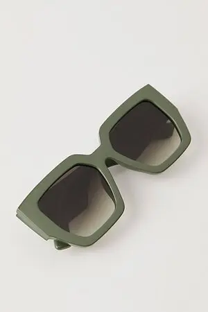 Free People Bel Air Oversized Square Sunglasses - Pine Green