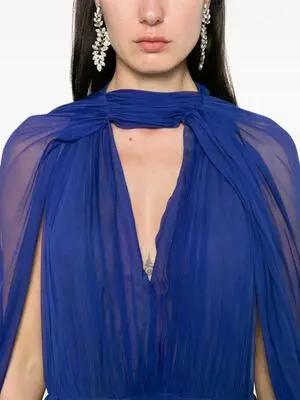 Alberta Ferretti Cape-insert Maxi Dress