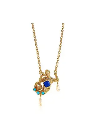 KENNETH JAY LANE Merman Pendant Necklace - Gold