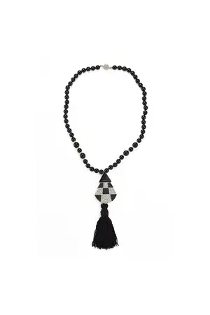 KENNETH JAY LANE Tasseled Necklace - Black