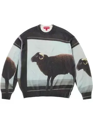 Supreme X Damien Hirst Intarsia-knit Sweater - Black