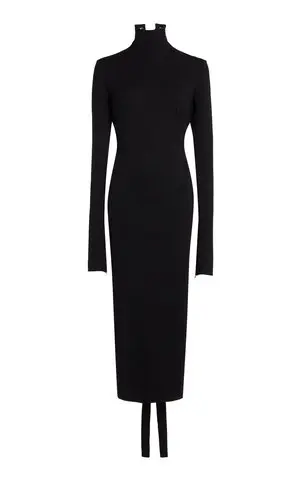 Balenciaga Lace-up Jersey Midi Dress