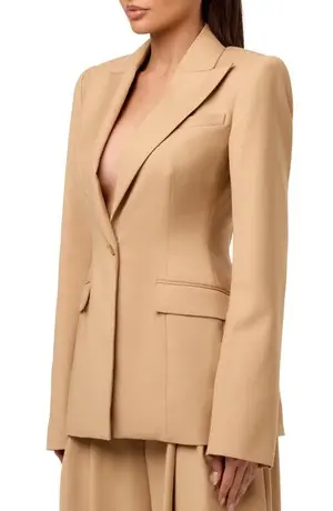 Naked Wardrobe One-button Blazer - Camel