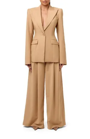 Naked Wardrobe One-button Blazer - Camel