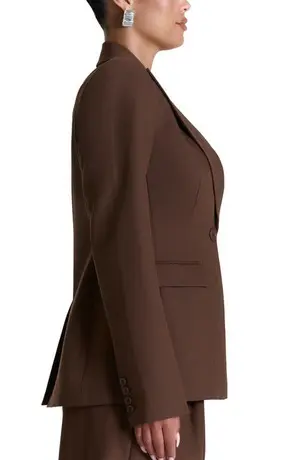 Naked Wardrobe One-button Blazer - Chocolate