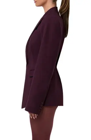 Naked Wardrobe One-button Blazer - Dark Plum