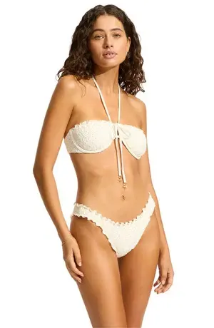 Seafolly Underwire Broderie Anglaise Bikini Top - Vanilla