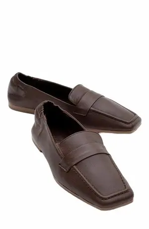 FOREVER & ALWAYS SHOES Liepa Leather Loafers - Brown Leather
