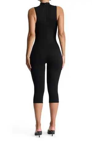 Naked Wardrobe Funnel Neck Capri Jumpsuit