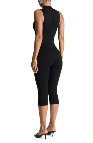 Naked Wardrobe Funnel Neck Capri Jumpsuit