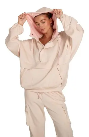 BELLE & BLOOM Panelled Hoodie - Blush