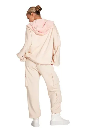 BELLE & BLOOM Panelled Hoodie - Blush