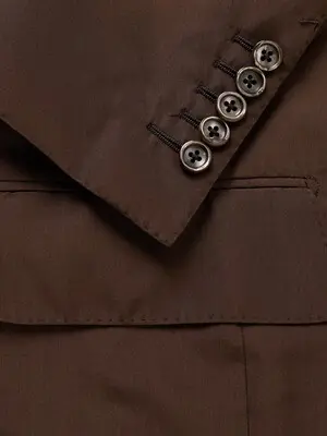 TOM FORD Dyllan Double-breasted Silk Suit Jacket - Brown