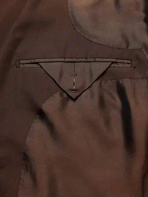 TOM FORD Dyllan Double-breasted Silk Suit Jacket - Brown