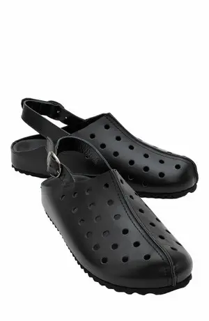 FOREVER & ALWAYS SHOES Justa Leather Clogs - Black Leather