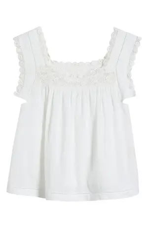 DÔEN Aphra Lace Trim Top - Salt