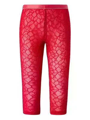 Pinko Lace-detail Cropped Leggings - Red