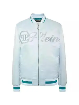Philipp Plein Satin Bomber Jacket Blue