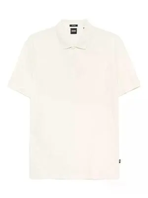 BOSS Patterned-jacquard Polo Shirt - Neutrals