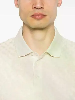 BOSS Patterned-jacquard Polo Shirt - Neutrals