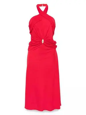 Elisabetta Franchi Crossover-neck Midi Dress