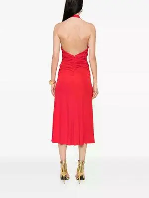 Elisabetta Franchi Crossover-neck Midi Dress
