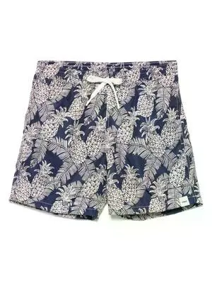 Altea Ananas-print Swim Shorts - Blue