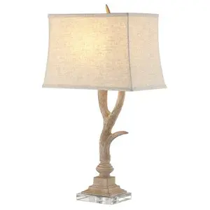 JONATHAN Y Antler 29.5" Rustic Resin/crystal Led Table Lamp - Beige