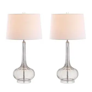 JONATHAN Y Bette 28.5" Glass Teardrop Led Table Lamp - Smoke Gray