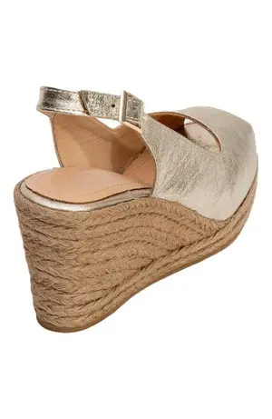 FOREVER & ALWAYS SHOES Ryan Suede Espadrille Sandals - Gold Leather
