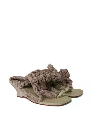 ISA BOULDER Rope-detailing Wedge Sandals