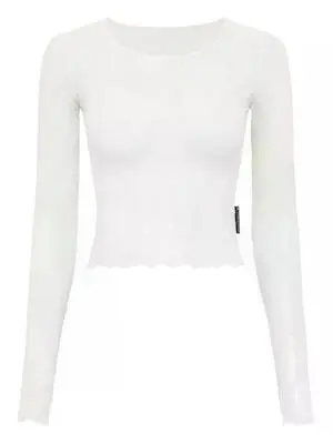 MARINE SERRE Mesh Cropped Top - White
