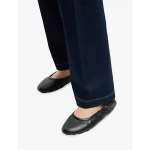 BOSS Tie-string Leather Ballet Flats