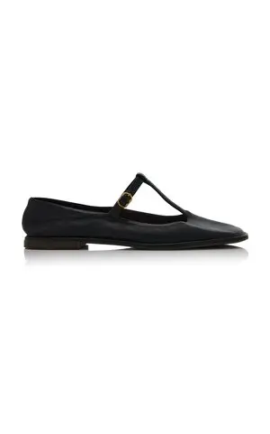THE ROW T-strap Mary Jane Flats - Black