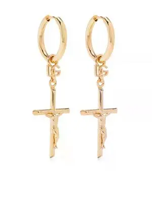 Dolce & Gabbana Cross-pendant Earrings - Gold