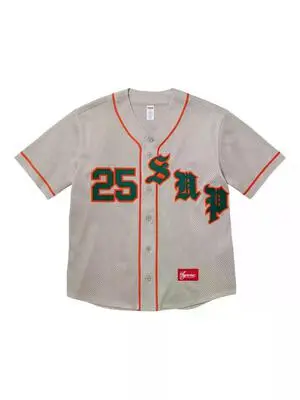 Supreme Old English Ss 25 Baseball Jersey - Grey