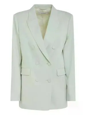 Another Tomorrow Double-breasted Wool Blazer