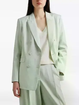 Another Tomorrow Double-breasted Wool Blazer