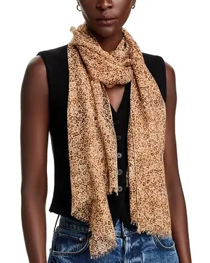 V. Fraas Bloomingdale's Animal Print Scarf - Exclusive Camel