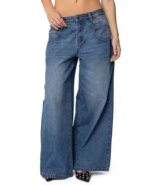 EDIKTED Jayden Low Rise Jeans - Blue