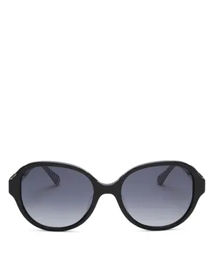 Kate Spade New York Emalie Oval Sunglasses - Black/gray