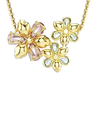 SWAROVSKI Idyllia Mixed Crystal Flower Trio Pendant Necklace - Multi/gold