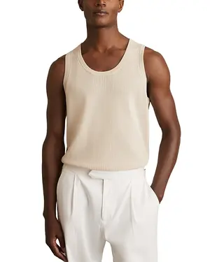 REISS Watson Sleeveless Textured Tee