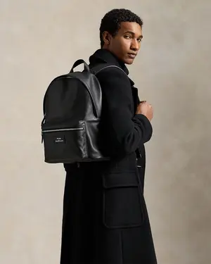 Polo Ralph Lauren Smooth Leather Backpack - Black