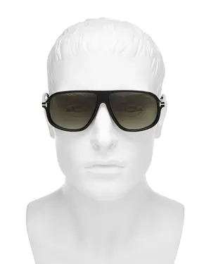TOM FORD Guillaume Pilot Sunglasses - Black/gray