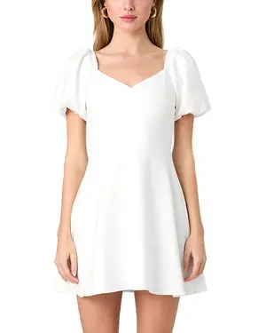 French Connection Whisper Puffed Sleeve Mini Dress