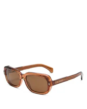 Moncler 55mm Rectangle Sunglasses - Brown
