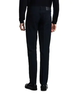 Emporio Armani Regular Fit Stretch Cannette Trousers - Solid Blue