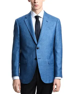 Emporio Armani Regular Fit Notch Lapel Blazer - Medium Blue