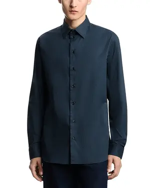 Emporio Armani Geometric Button Up Shirt - Blue/black